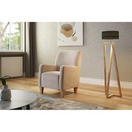Home Affaire Sessel &raquo;Viva&laquo; mit Federkern, mit Eichenf&uuml;&szlig;en braun 100% Polyester Luxus-Microfaser ALTARA NUBUCK , B/H/T: 74cm x 93cm x 81cm