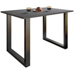 Vcm Holzesstisch H. 76 x B. 140 x T. 50 cm hochwertiges und massives Fu&szlig;gestell F&uuml;&szlig;e aus Eisen K&uuml;chentisch - Xona U
