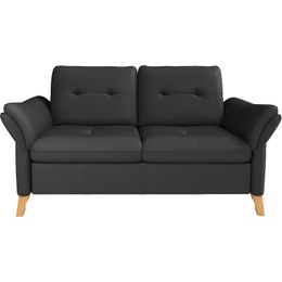 Sit & More sit&more 3-Sitzer &raquo;G&ouml;teborg&laquo; inklusive Sitztiefenverstellung und Federkern schwarz B/H/T: 191cm x 90cm x 102cm, NaturLEDER , Inklusive 