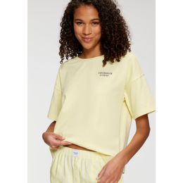 Damen T-Shirt, Copenhagen Studios, Gr. 36gelb, Single Jersey, Obermaterial: 100% Baumwolle, unifarben, Shirts, aus Heavy Jersey Qualit&auml;t