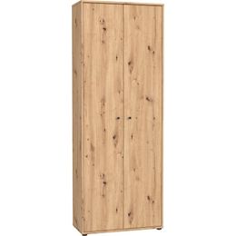 FORTE Schuhschrank &raquo;Tempra, Mehrzweckschrank, 2 T&uuml;ren, Einlegeb&ouml;den, H&ouml;he 197,5 cm&laquo; Breite 73,7 cm braun Dekorfolie, FSC -zertifizierter Holzwerkstoff