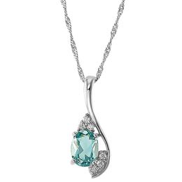 Amor Damen Kette mit Anh&auml;nger &raquo;9963843&laquo; mit Zirkonia (synth.) gr&uuml;n Silber 925 (Sterlingsilber), L: 45