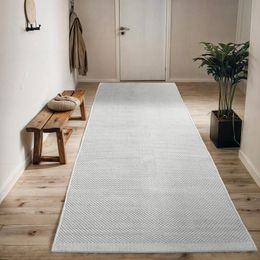 MyFlair Wollteppich &raquo;WOOLY DREAM&laquo; rechteckig 10 mm H&ouml;he handgewebter Wendeteppich, Uni Farben, reine Wolle, Wohnzimmer beige Wolle B : 80cm 1 Stk., 10mm, L: 