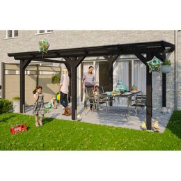 Skan Holz Terrassendach &raquo;Siena&laquo; grau Polycarbonat (PC) B/H/T: 541cm x 232cm x 300cm, farbig lasiert