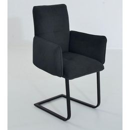 K+w Komfort & Wohnen K+W Komfort & Wohnen Freischwinger &raquo;6502&laquo; () Freischwinger mit Armlehnen, Flachstahlkufe in schwarz grau B/H/T: 61cm x 90cm x 62cm, Aqua Clean