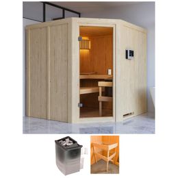 Karibu Sauna &raquo;Kotka&laquo; Ofen 9 kW integr. Strg beige Saunaofen, integrierte Steuerung, 9 kW