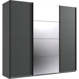 wimex Schwebet&uuml;renschrank &raquo;Norderstedt&laquo; INKLUSIVE 2 Stoffboxen und 2 zus&auml;tzliche Einlegeb&ouml;den, mit Spiegel grau Holzwerkstoff Graphit, B/H/T: 225cm x 210cm 