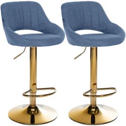 CLP Barhocker 2er Set h&ouml;henverstellbar mit Lehne Milet, Barst&uuml;hle gepolstert Stoffbez&uuml;ge, Tresenst&uuml;hle mit Metallgestellen drehbar,