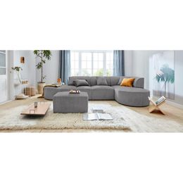 OTTO home Ecksofa &raquo;Alesund L-Form&laquo; bestehend aus Modulen, auch einzeln erh&auml;ltllich, miteinander verbunden grau Cord (100% Polyester);Filzoptik (100% 