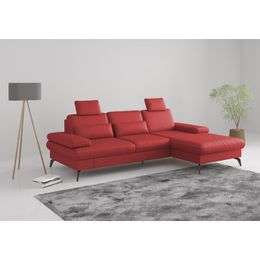 Sit & More sit&more Ecksofa &raquo;Morris L-Form, inkl. Sitztiefenverstellung&laquo; wahlweise mit Armteilverstellung, Schlaffunktion & Bettkasten rot B/H/T: 275cm x 82cm x 