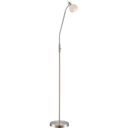 Globo LIGHTING Stehlampe &raquo;ELLIOTT&laquo; E14 1 Stk. Warmwei&szlig; Stehleuchte Nickel, Glas satiniert/klarsichtig, Flexo, E14 silber 1, H: 145cm, 1 Stk.