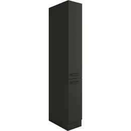 Optifit Apothekerschrank &raquo;Palma&laquo; Breite 30 cm, H&ouml;he 206,8 cm, 2 Ausz&uuml;ge, 5 Ablagen grau Holzwerkstoff anthrazit, B/H/T: 30cm x 206,8cm x 60cm, 