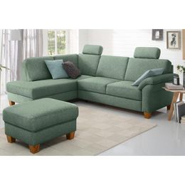 OTTO home Ecksofa &raquo;Borkum L-Form, B: 249 cm - OTTO. Verl&auml;ssliche Qualit&auml;t.&laquo; optional Schlaffunktion, Federkern gr&uuml;n Struktur (100% Polyester);Luxus-