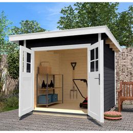 Weka Gartenhaus &raquo;179 Gr.2&laquo; grau Massivholz Fu&szlig;boden im Gartenhaus, ohne Dacheindeckung