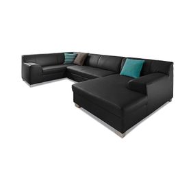 DOMO collection Wohnlandschaft &raquo;Amando in vielen Bezugsvarianten, auch in Leder, komfortabel, U-Form&laquo; wahlweise mit Bettfunktion, fester Sitzkomfort, 