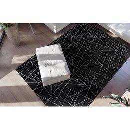 me gusta Teppich &raquo;Bijou 125&laquo; rechteckig 20 mm H&ouml;he Glanz Effekt, weicher Flor, Wohnzimmer, Schlafzimmer silber Polyester B : 80cm 1 Stk., 20mm, L: 