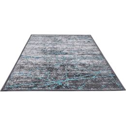 Gino Falcone Teppich &raquo;Orelia 103&laquo; rechteckig 7 mm H&ouml;he Kurzflor, modernes Design, mit leichtem Glanz, Wohnzimmer blau Polyester B : 40cm 1 Stk., 7mm, L: 70cm