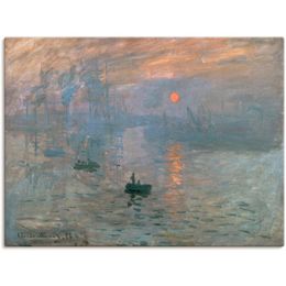 Artland Wandbild &raquo;Impression (Sonnenaufgang). 1872&laquo; Gew&auml;sser 1 Stk. tlg. als Leinwandbild, Poster in verschied. Gr&ouml;&szlig;en blau Leinwand B/H/T: 80cm x 60cm, 