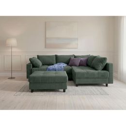 OTTO home Ecksofa &raquo;Antonia L-Form, B: 215 cm&laquo; Ecksofa, R&uuml;ckenkissen, ottomane beidseitig montierbar, Bonnelfederkern 100%Polyester B/H/T: 302cm x 86cm
