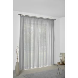 WIRTH Vorhang &raquo;Sunday&laquo; Kr&auml;uselband 1 Stk. tlg. nach Ma&szlig; grau Jacquard, Baumwolle, Polyester 325cm, Kr&auml;uselband, 142cm