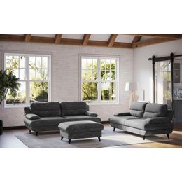 OTTO home 3-Sitzer &raquo;Pike, B: 218 cm&laquo; mit Metallf&uuml;&szlig;e, wahlweise auch in Echtleder 92% POLYESTER (PES) / 8% POLYAMID (PA) B/H/T: 218cm x 90cm x 95cm, 