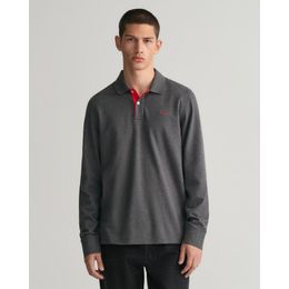 Gant Herren Poloshirt &raquo;REG CONTRAST PIQUE LS POLO&laquo; mit kontrastfarbenen Eins&auml;tzen schwarz S