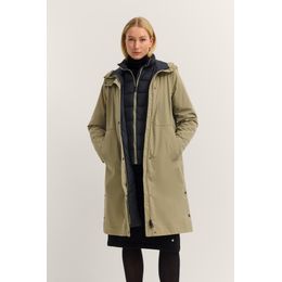 Bugatti Damen Regenmantel "Rainseries", beige, Gr. 36, unifarben, 100% Polyester, M&auml;ntel, wasserabweisend, Kapuze, Westen-Einsatz