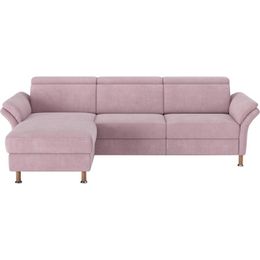 OTTO home Ecksofa &raquo;Calypso L-Form&laquo; mit motorischen Funktionen im Sofa und Recamiere rosa 100% Polyester B/H/T: 260cm x 85cm x 172cm, Struktur, 