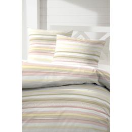 Primera Bettw&auml;sche &raquo;Bio-Renforce Bettw&auml;sche Natrix&laquo; 2 Stk. mit klassischen Streifen gelb Renforc&eacute; (Bio-Baumwolle), Obermaterial: 100% Baumwolle B/L: 135cm x 
