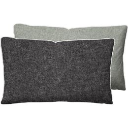 Biberna Kissenbezug &raquo;HERMAL Melange Flanell uni, mit Rei&szlig;verschluss, Wendekissenbezug&laquo; Feinflanell, Made in Germany zertifiziert, kuschelig weich, mit Paspel 
