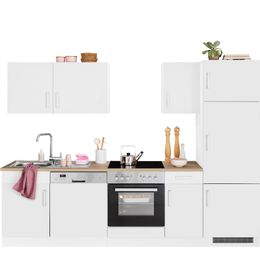 KOCHSTATION K&uuml;chenzeile &raquo;KS-Gera&laquo; Breite 270 cm, wahlweise mit E-Ger&auml;ten, mit Arbeitsplatte wei&szlig; B/H/T: 270cm x 200cm x 60cm, ohne E-Ger&auml;te