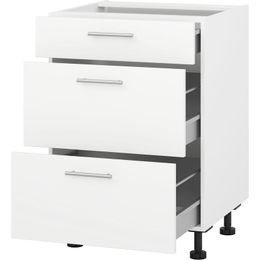 KOCHSTATION Herdumbauschrank &raquo;"KS-Scafa"&laquo; Breite 60 cm, mit zwei Ausz&uuml;gen und einem Schubkasten wei&szlig; wei&szlig;, B/H/T: 60cm x 75cm x 56cm, Schubladen: 1 