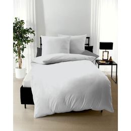 Kaeppel Bettw&auml;sche &raquo;Uni&laquo; 2 Stk. Unifarben grau Mako-Satin, Obermaterial: 100% Baumwolle B/L: 140cm x 200cm, 1 Stk., 1 Stk., Mako-Satin, B/L: 70cm x 90cm, 2 