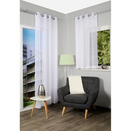 Home Wohnideen Gardine &raquo;DOLLY&laquo; Multifunktionsband 1 Stk. tlg. transparent wei&szlig; Voile, Polyester 175cm, Multifunktionsband, 140cm