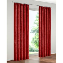 WIRTH Vorhang &raquo;Warnow&laquo; Kr&auml;uselband 1 Stk. tlg. 270 g/m2 rot Chenille, Polyacryl 255cm, Kr&auml;uselband, 270cm