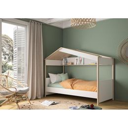 Kinderbett &raquo;HAUSBETT&laquo; beige Liegefl&auml;che L&auml;nge B: 200cm x 90cm, H&ouml;he Bett: 165cm H&ouml;he Liegefl&auml;che: 26,4