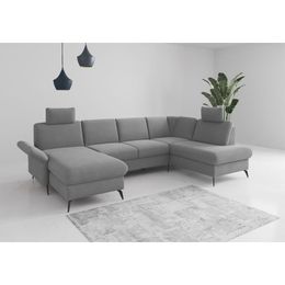 OTTO home Wohnlandschaft &raquo;Rochelle&laquo; wahlweise mit Schlaffunktion, Bettkasten und Armteilverstellung grau 100% Polyester B/H/T: 314cm x 93cm x 195cm, 