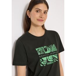 Cecil Damen Print-Shirt, schwarz, Gr. S, bedruckt, Web, 100% Baumwolle, Shirts, aus reiner Baumwolle