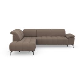 Sit & More sit&more Ecksofa &raquo;Cool L-Form&laquo; wahlweise mit Kopfteilverstellung und Vorziehsitz, motorisch grau B/H/T: 272cm x 79cm x 220cm, Luxus-Microfaser Paris, 