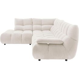 Home Affaire Ecksofa &raquo;Cozy Bubble, mit klappbarer Armlehne, Breite 324 cm&laquo; mit eleganter Steppung, Rundumbezug & weicher Polsterung beige 95% 