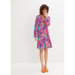 bonprix Damen bonprix Tunikakleid f&uuml;r Fr&uuml;hjahr und Sommer, aus Viskose, in A-Linie, mit langem Arm bunt 38, N-Gr