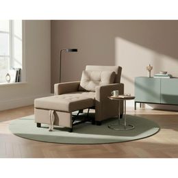 OTTO home Sessel &raquo;TYLLI, 91 cm, wandelbar zum G&auml;stebett, Schlafliege, klappbar&laquo; verstellbarer R&uuml;ckenlehne, Klappmechanismus, Webstoff beige 