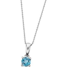 Firetti Damen Kette mit Anh&auml;nger &raquo;Schmuck Geschenk Gold 375 Gold 585 Halsschmuck Halskette Solit&auml;r&laquo; mit unterschiedlichen Edelsteinen blau Wei&szlig;gold 