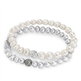 Firetti Damen Armband Set &raquo;Multipack Schmuck Geschenk Armschmuck Armketten&laquo; mit Kristallstein - mit S&uuml;&szlig;wasserzuchtperle wei&szlig; Perlen