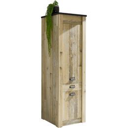 Home Affaire Vorratsschrank &raquo;Sherwood&laquo; mit Apothekergriffen aus Metall, Tiefe 64 cm braun Holzwerkstoff B/H/T: 62cm x 201cm x 64cm, Schubladen: 1 Stk.