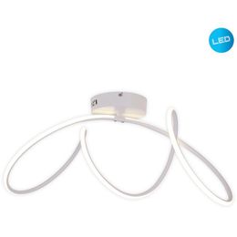 N&auml;ve n&auml;ve LED Deckenleuchte &raquo;Odrive&laquo; LED-Modul 1 Stk. Warmwei&szlig; schleifen&auml;hnlich geschwungene Leuchtstreifen, wei&szlig;, L: 67cm, H: 30cm 1, H: 30cm, 1 Stk.