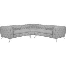 Home Affaire Chesterfield-Sofa &raquo;Ecksofa GLYNIS L-Form mit Wellenunterfederung, Ma&szlig;e B/T/H 264/264/75cm&laquo; aufw&auml;ndige Knopfheftung, moderne Chesterfield 