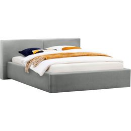 Meise M&ouml;bel meise.m&ouml;bel Polsterbett &raquo;Cube wahlweise mit Matratze und Bettkasten&laquo; extra flaches Kopfteil, erh&auml;ltlich in den Breiten 140cm, 160cm & 180cm grau 
