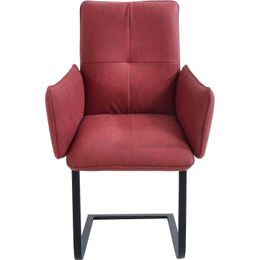 K+w Komfort & Wohnen K+W Komfort & Wohnen Freischwinger () Freischwinger, Gestell in Metall schwarz, Steppung im Sitz und R&uuml;cken rot B/H/T: 61cm x 95cm x 60cm, Microfaser 
