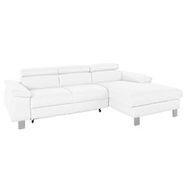 COTTA Ecksofa &raquo;Komaris L-Form, B: 244 cm&laquo; mit Kopfteilverstellung, optional Schlaffunktion, Bettkasten & Licht wei&szlig; Microfaser PRIMABELLE (100% 